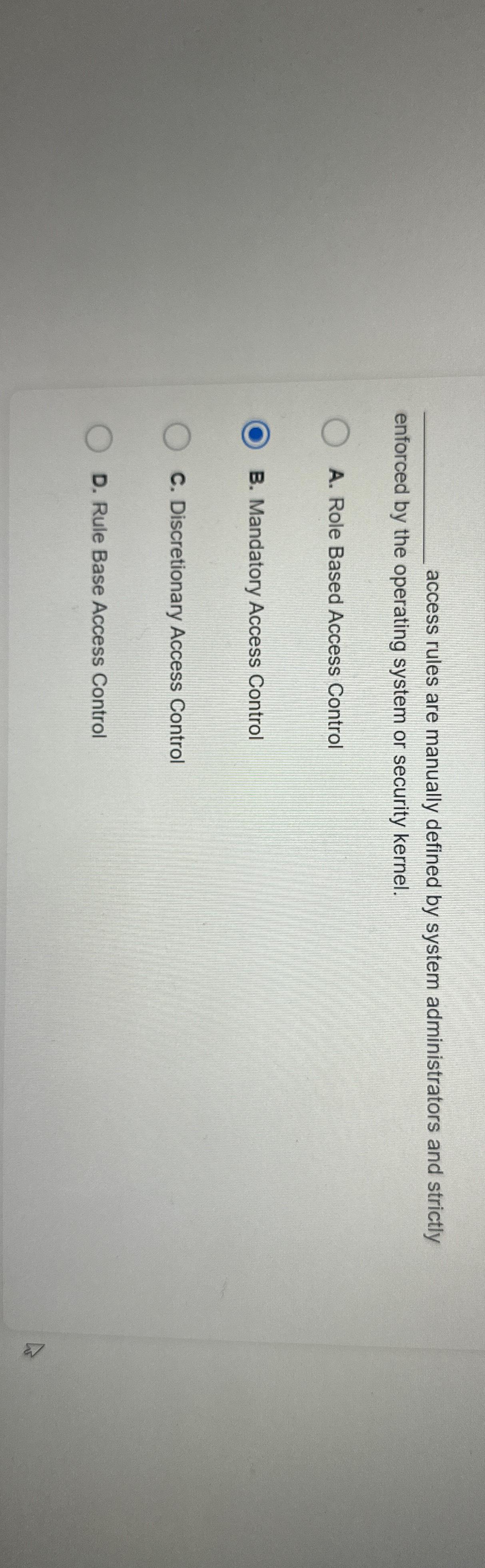 Solved access rules are manually defined by system | Chegg.com