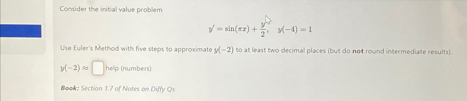 Solved Consider the initial value | Chegg.com