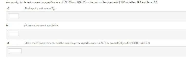 Solved A normally distributed process has specifi cations of | Chegg.com