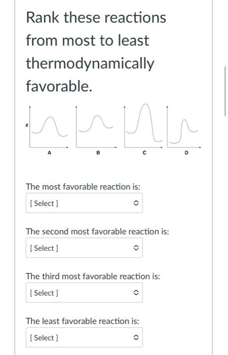 Solved Rank these reactions from most to least | Chegg.com