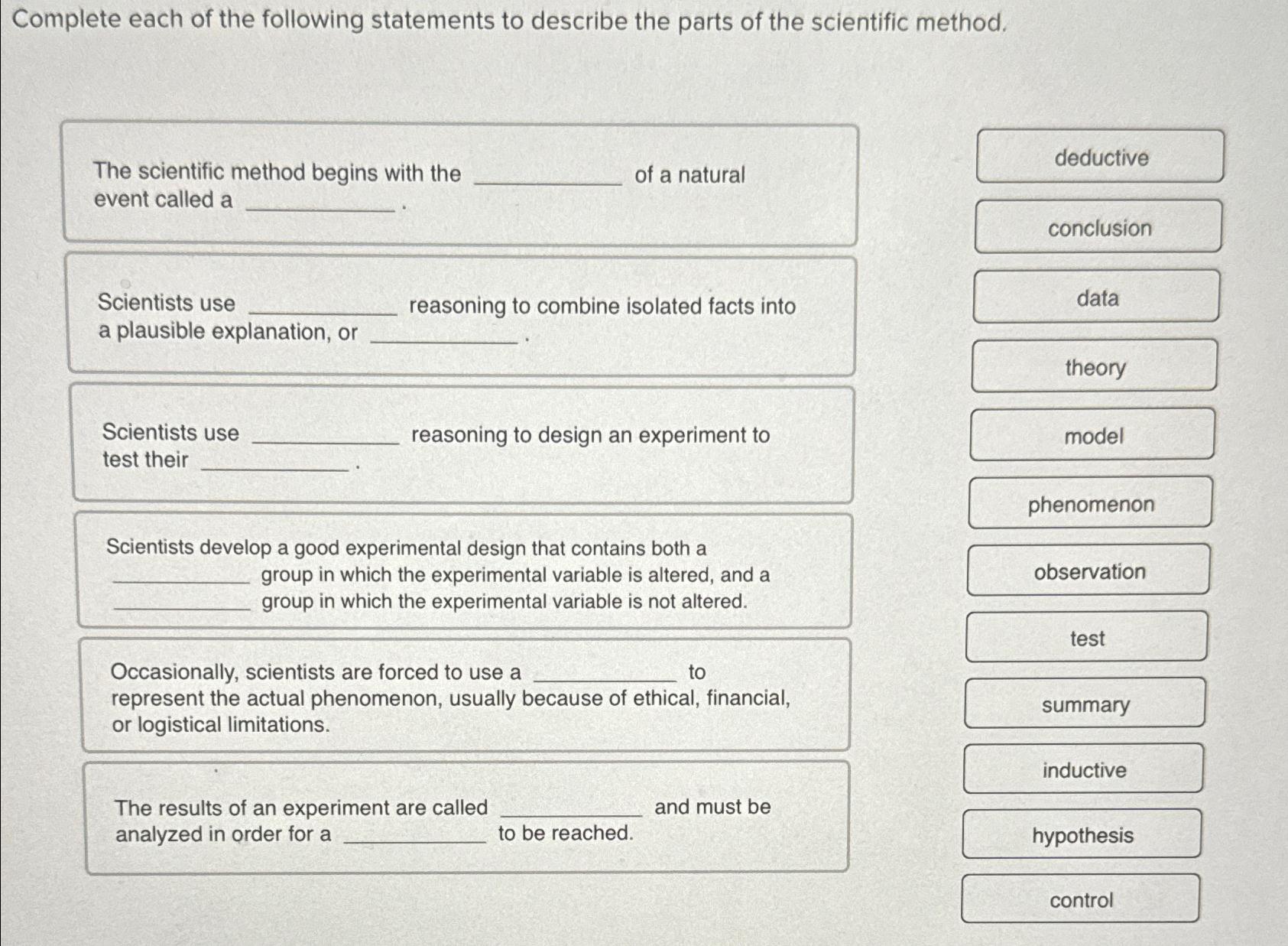 Solved Complete each of the following statements to describe | Chegg.com