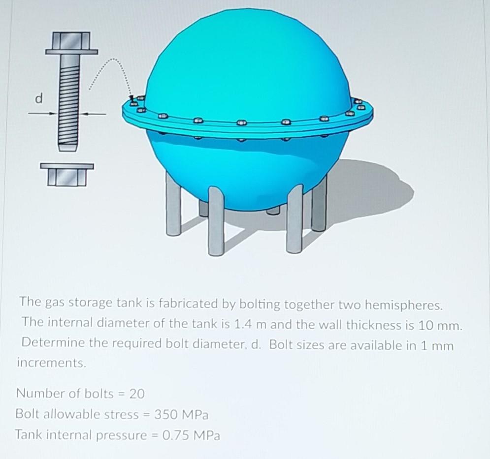 Solved 1 The gas storage tank is fabricated by bolting | Chegg.com