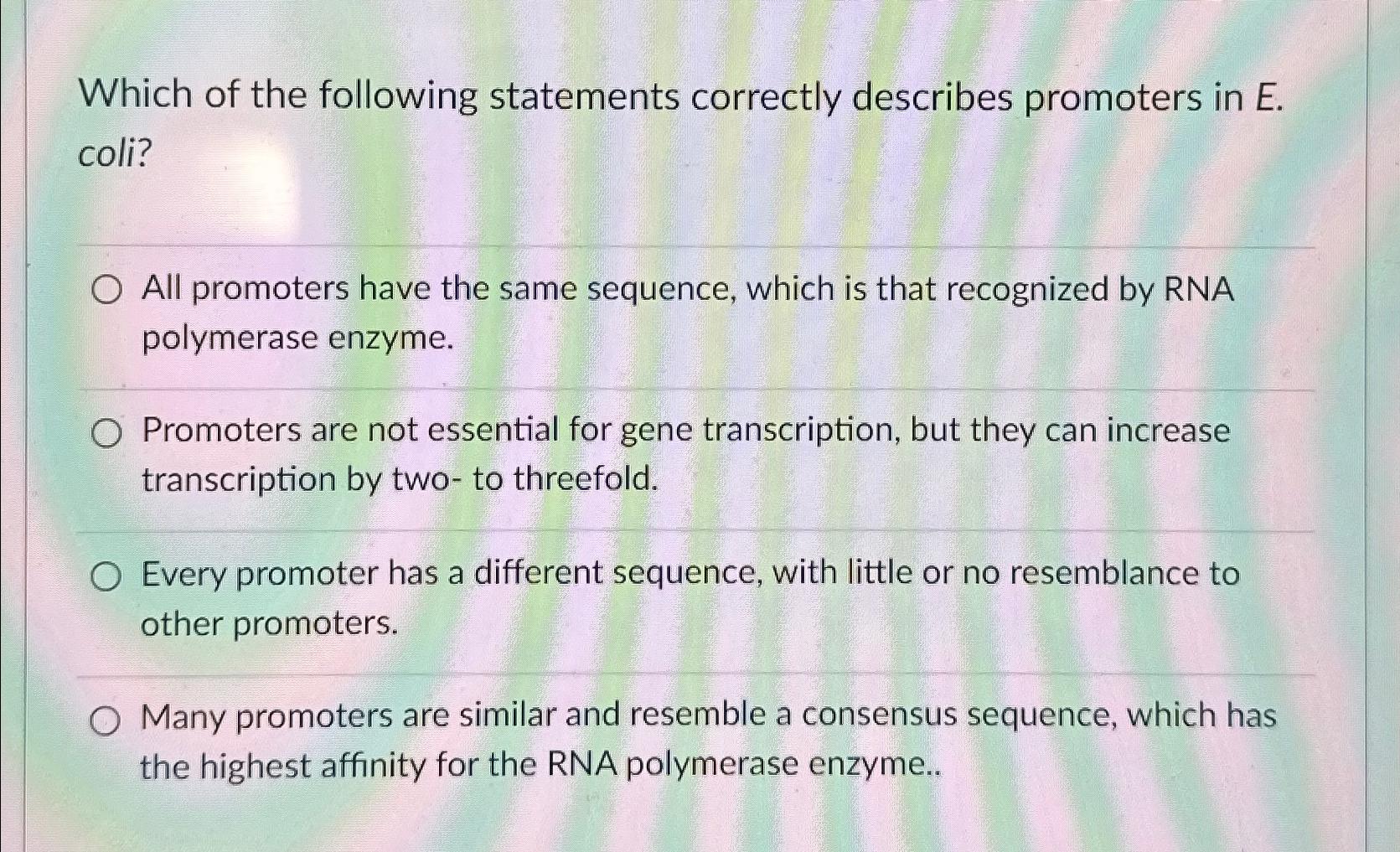 Solved Which of the following statements correctly describes | Chegg.com