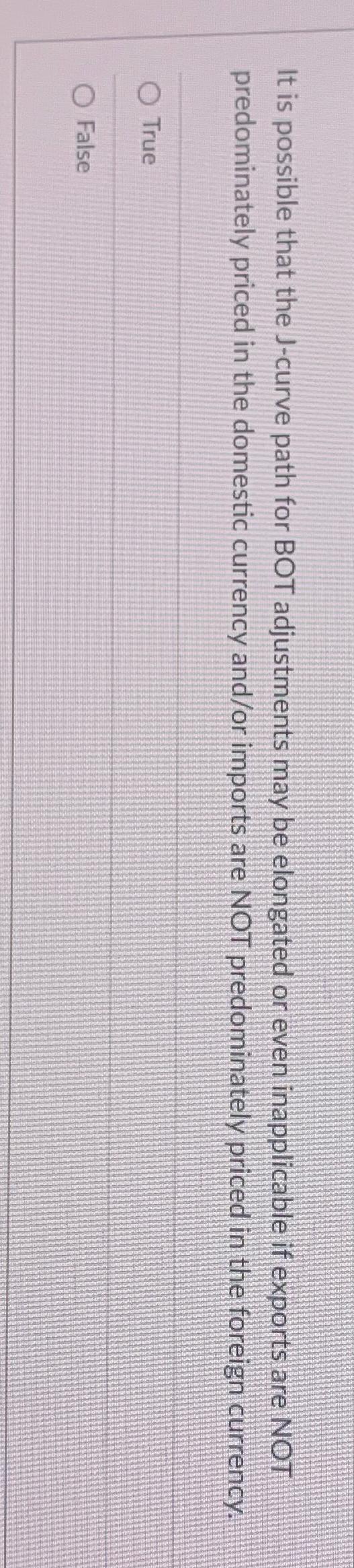 Solved It is possible that the J-curve path for BOT | Chegg.com