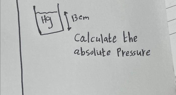 Solved carculate the absolute Pressure | Chegg.com