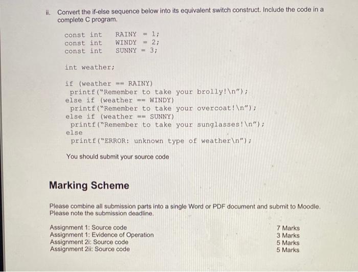 Solved ii. Convert the if-else sequence below into its | Chegg.com