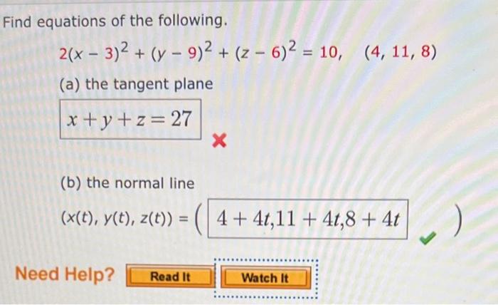 Solved Find equations of the following. | Chegg.com