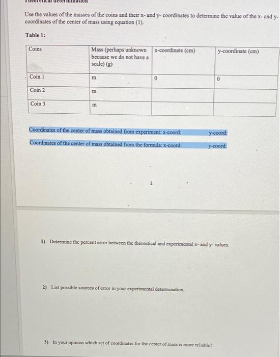 find the mass of the coin and mass of the paper(+ | Chegg.com
