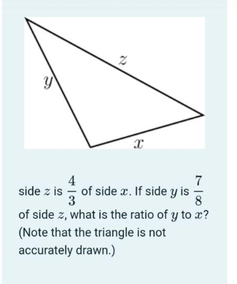 Solved side \\( z \\) is \\( \\frac{4}{3} \\) of side \\( x | Chegg.com