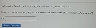 Solved Find a vector vec(v) ﻿parallel to | Chegg.com
