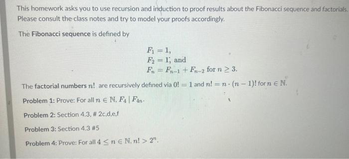 Solved This homework asks you to use recursion and induction | Chegg.com