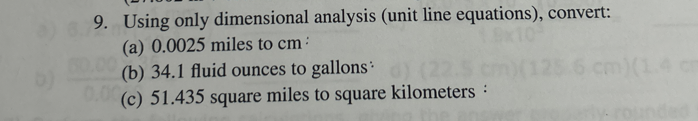 Solved Using only dimensional analysis (unit line | Chegg.com