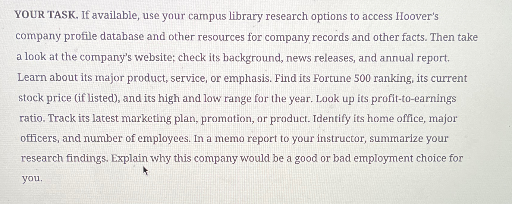 Solved YOUR TASK. If available, use your campus library | Chegg.com