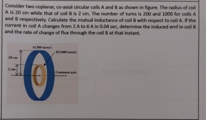 Solved Consider two coplanar, co-axial circular coils A and | Chegg.com