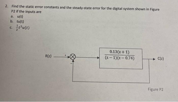 Solved 2 Find The Static Error Constants And The 5835