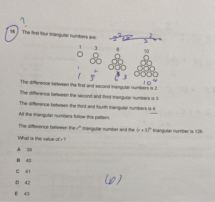 Solved 16) The first four triangular numbers are: The | Chegg.com
