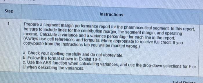 Solved Step Instructions 1 Prepare a segment margin | Chegg.com