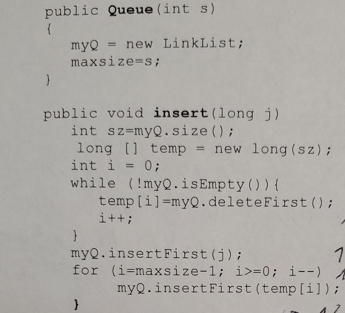 Solved Public Queue Int S Myq New Linklist Maxsizes 