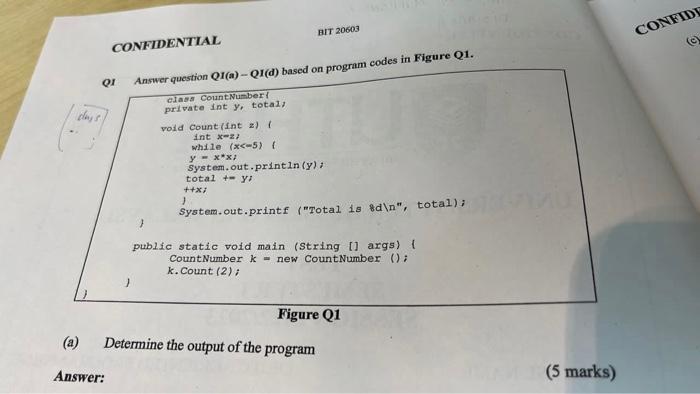 Solved QI Answer question QI(a) - QI(d) based on program | Chegg.com