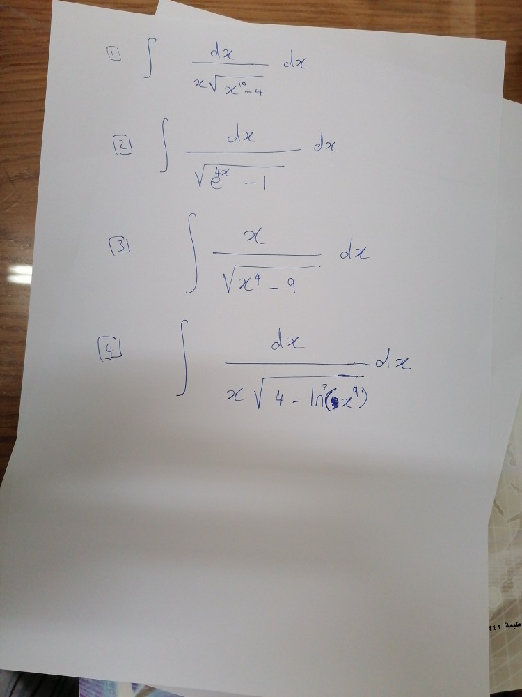 Solved da da xvxo-4 da S da 1 da Vx_q dx 4 -da aſ 4 - ln(2) | Chegg.com