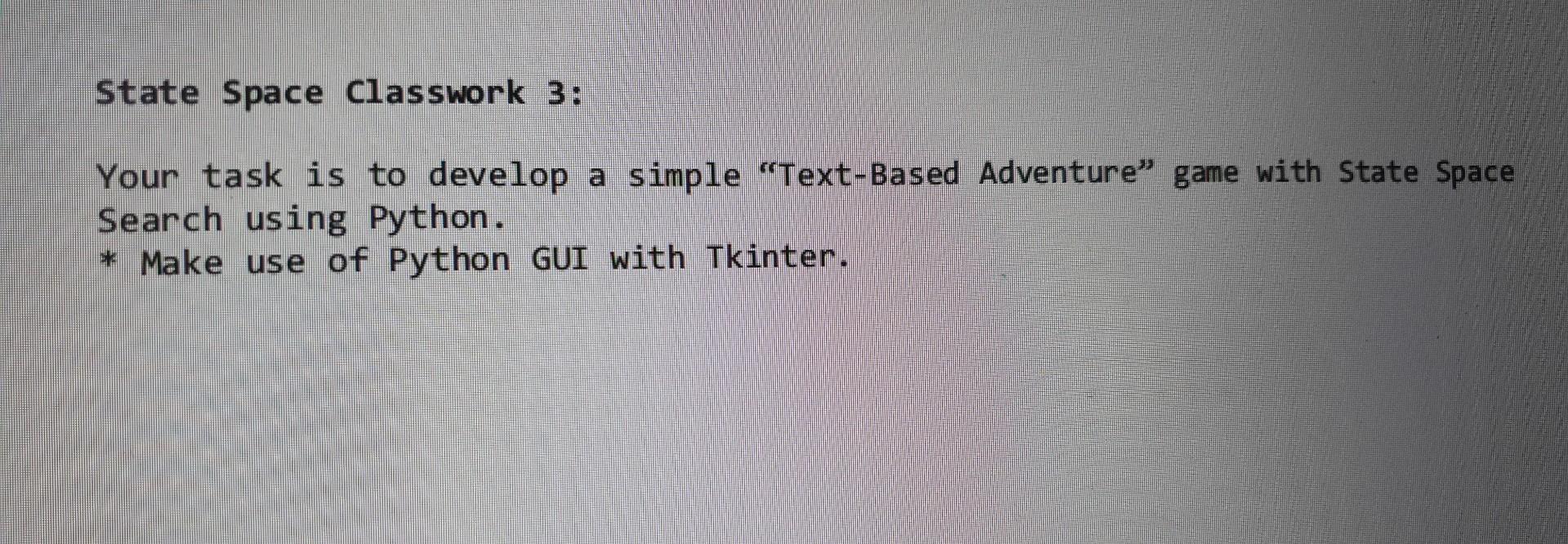 Solved State Space Classwork 3: Your task is to develop a | Chegg.com