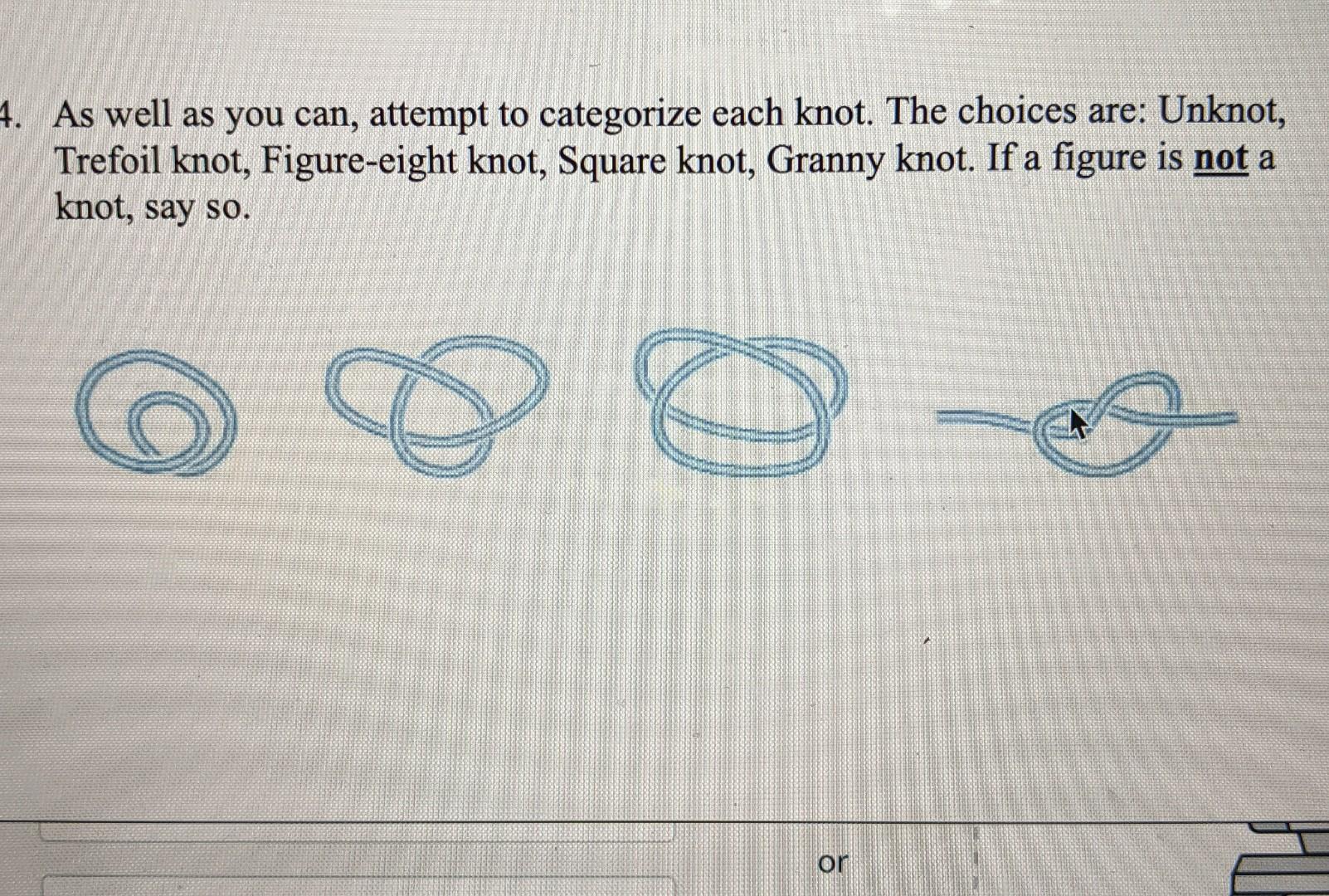 Solved As well as you can, attempt to categorize each knot. | Chegg.com