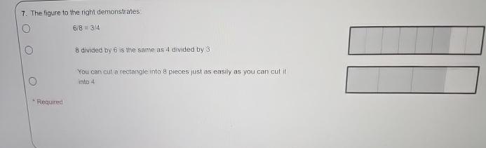 Solved The figure to the right demonstrates:68=348 ﻿divided | Chegg.com