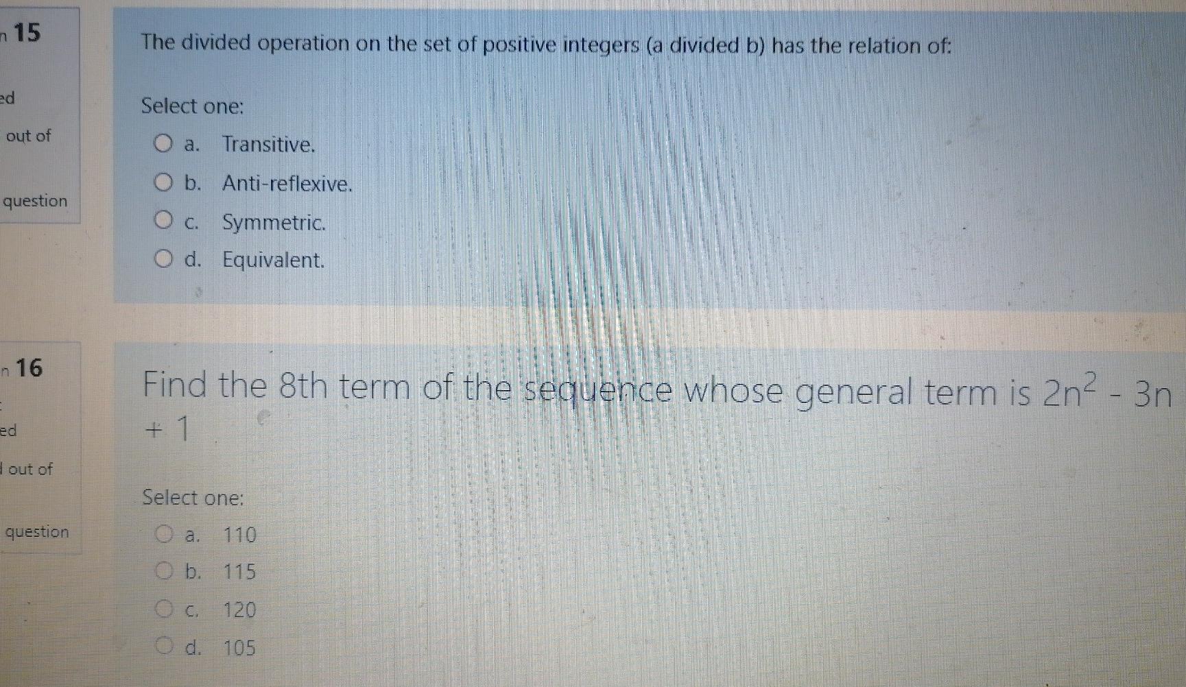 Solved n 15 The divided operation on the set of positive | Chegg.com