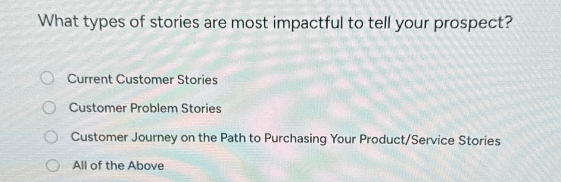 Solved What types of stories are most impactful to tell your | Chegg.com