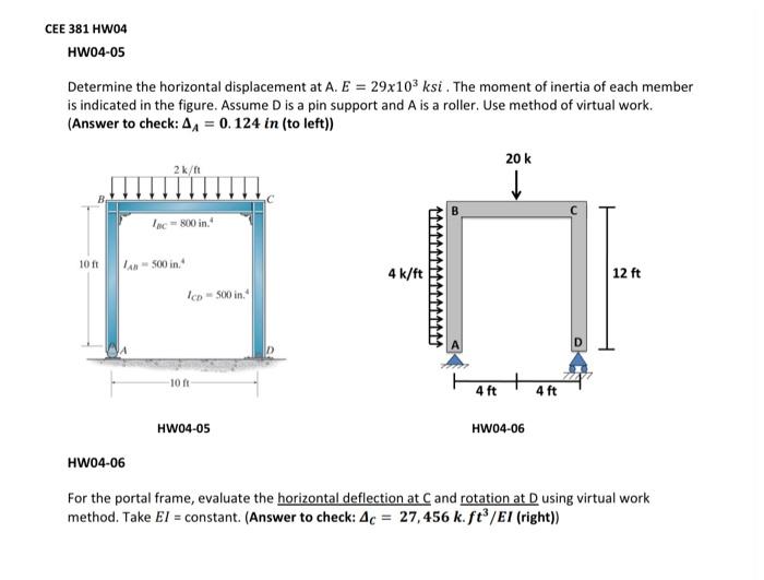 Solved Determine the horizontal displacement at A. | Chegg.com
