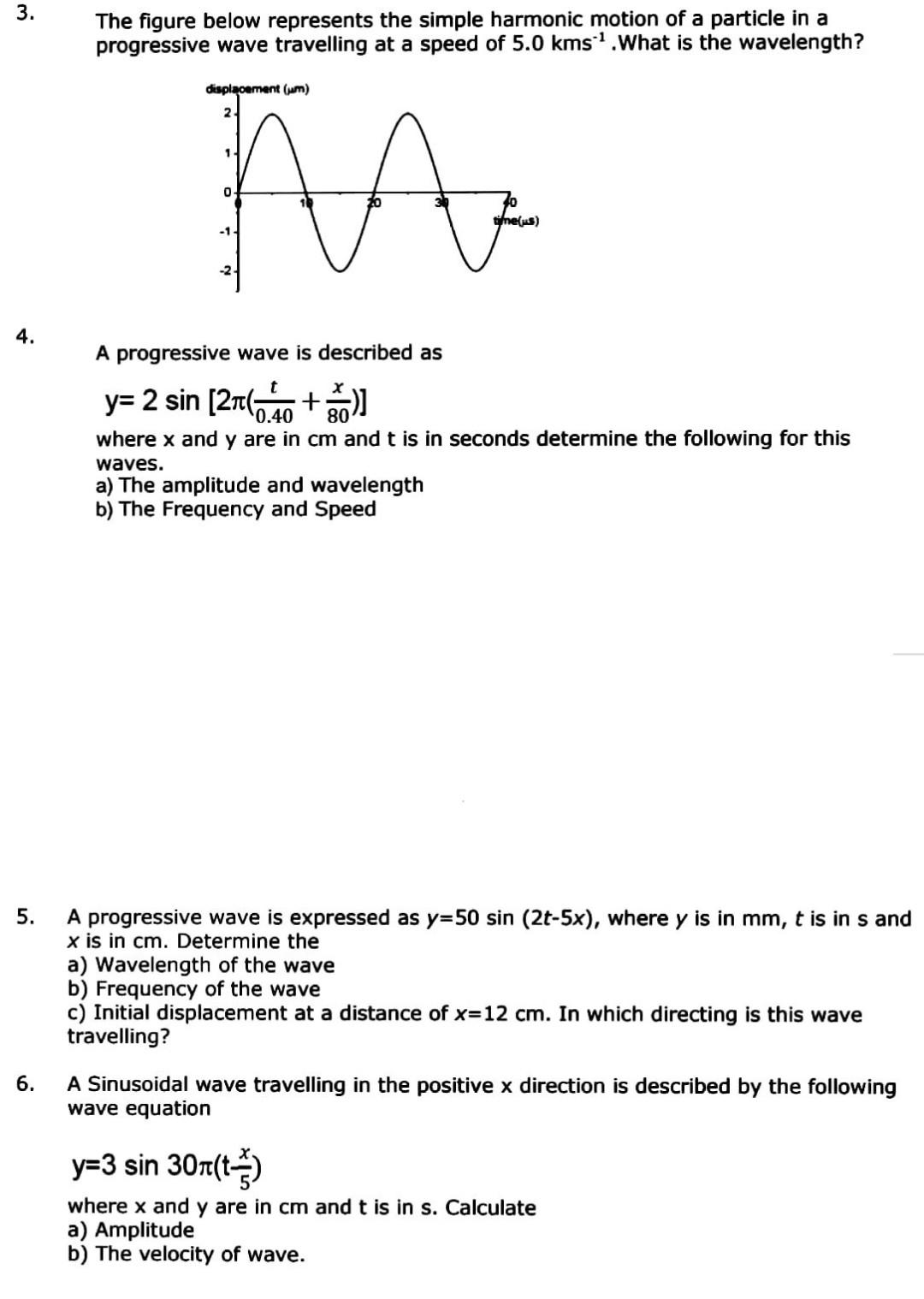 Solved 3. The figure below represents the simple harmonic | Chegg.com