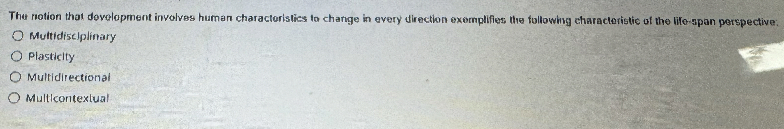 Solved The notion that development involves human | Chegg.com