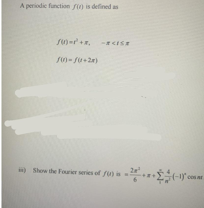 Solved A periodic function f(t) ﻿is defined | Chegg.com