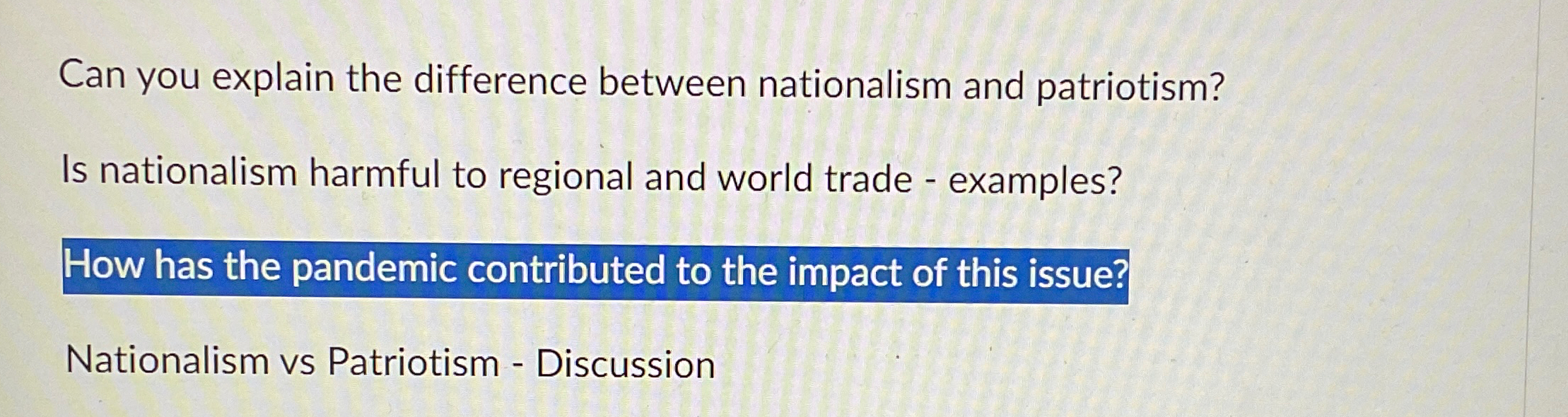 Solved Can you explain the difference between nationalism | Chegg.com