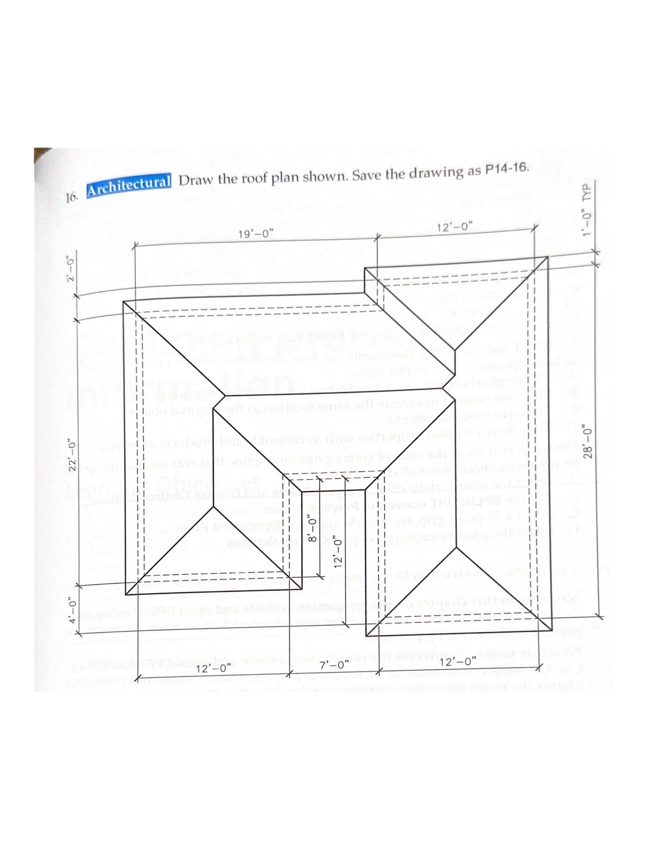 Architectural Draw the roof plan shown. Save the | Chegg.com