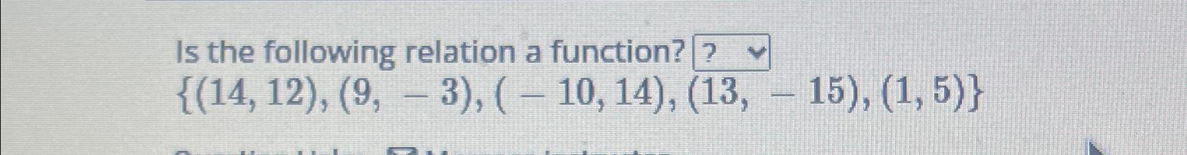 Solved Is the following relation a | Chegg.com