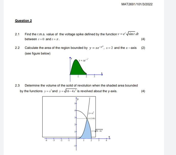 Solved 2.1 Find the r.m.s. value of the voltage spike | Chegg.com