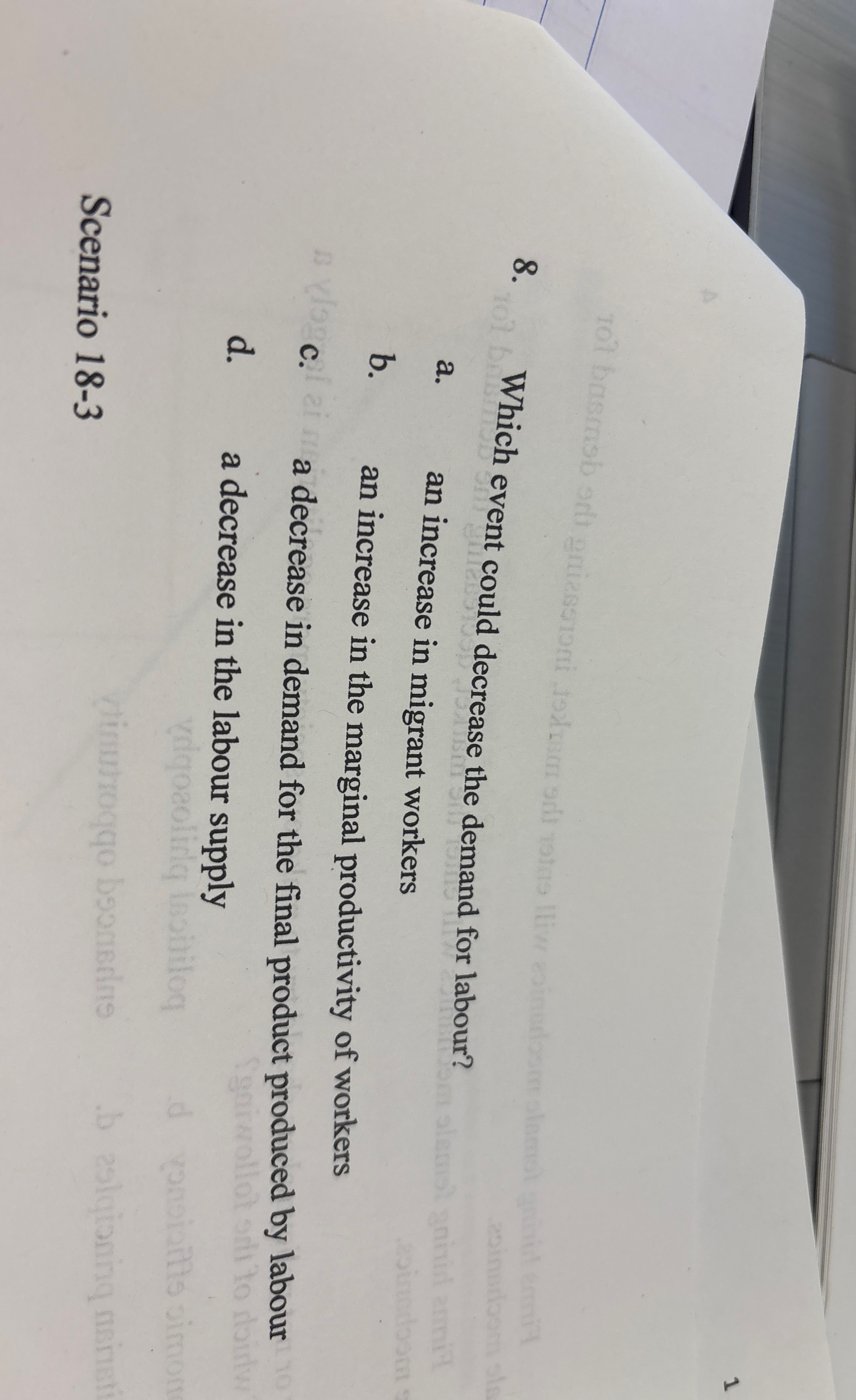 Solved Which event could decrease the demand for labour?a. | Chegg.com