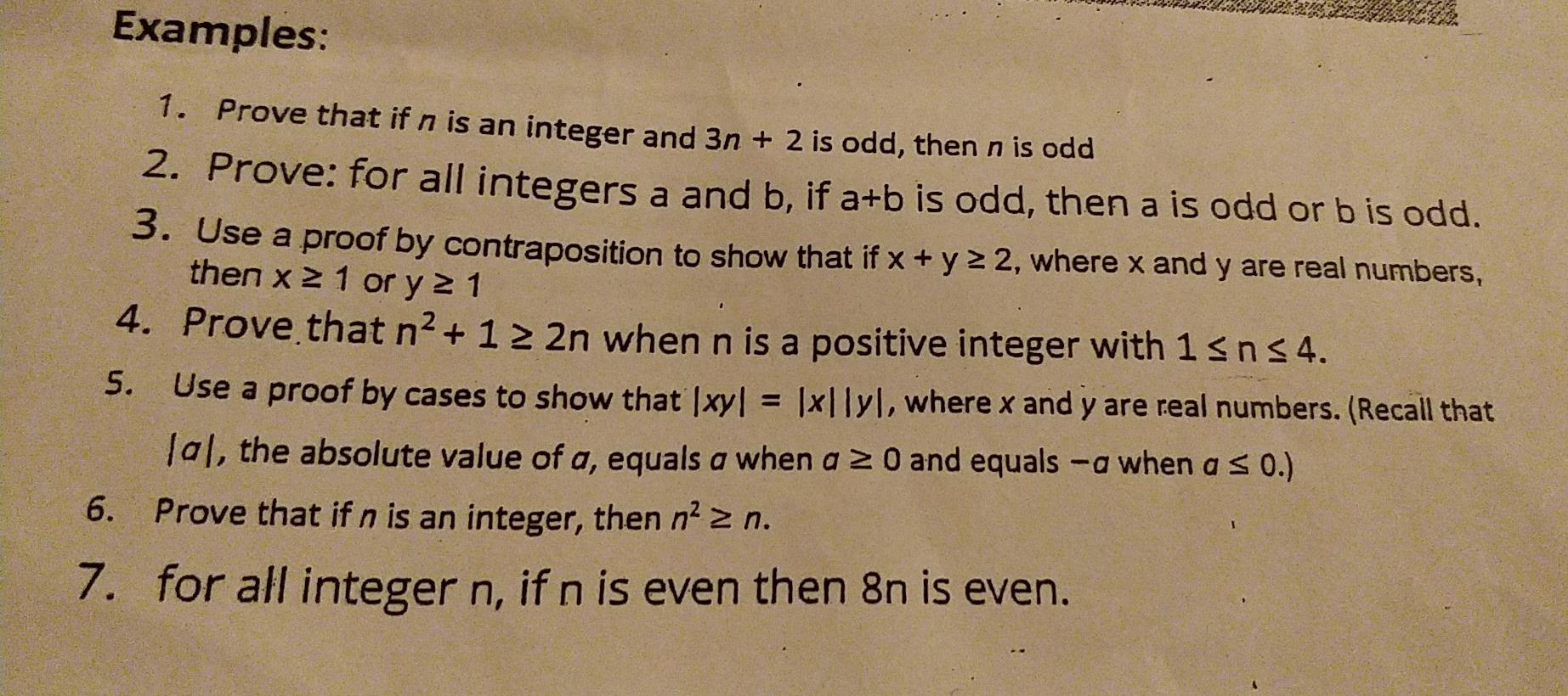 Solved Examples: 1. Prove that if n is an integer and 3n + 2 | Chegg.com