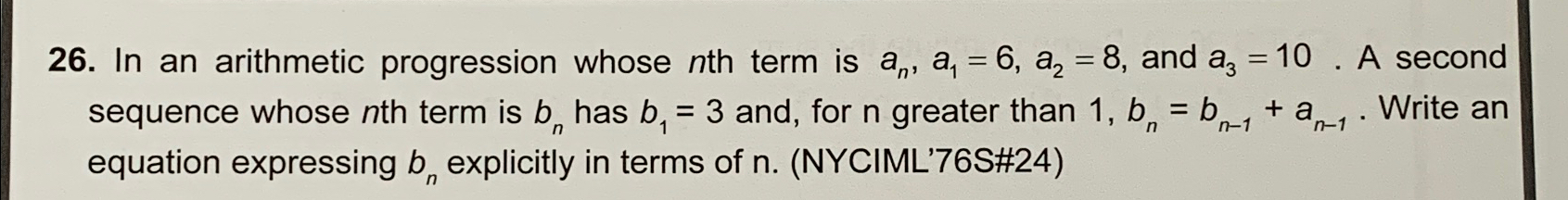 Solved In an arithmetic progression whose nth term is | Chegg.com