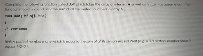 Solved Complete the following function called doit which | Chegg.com