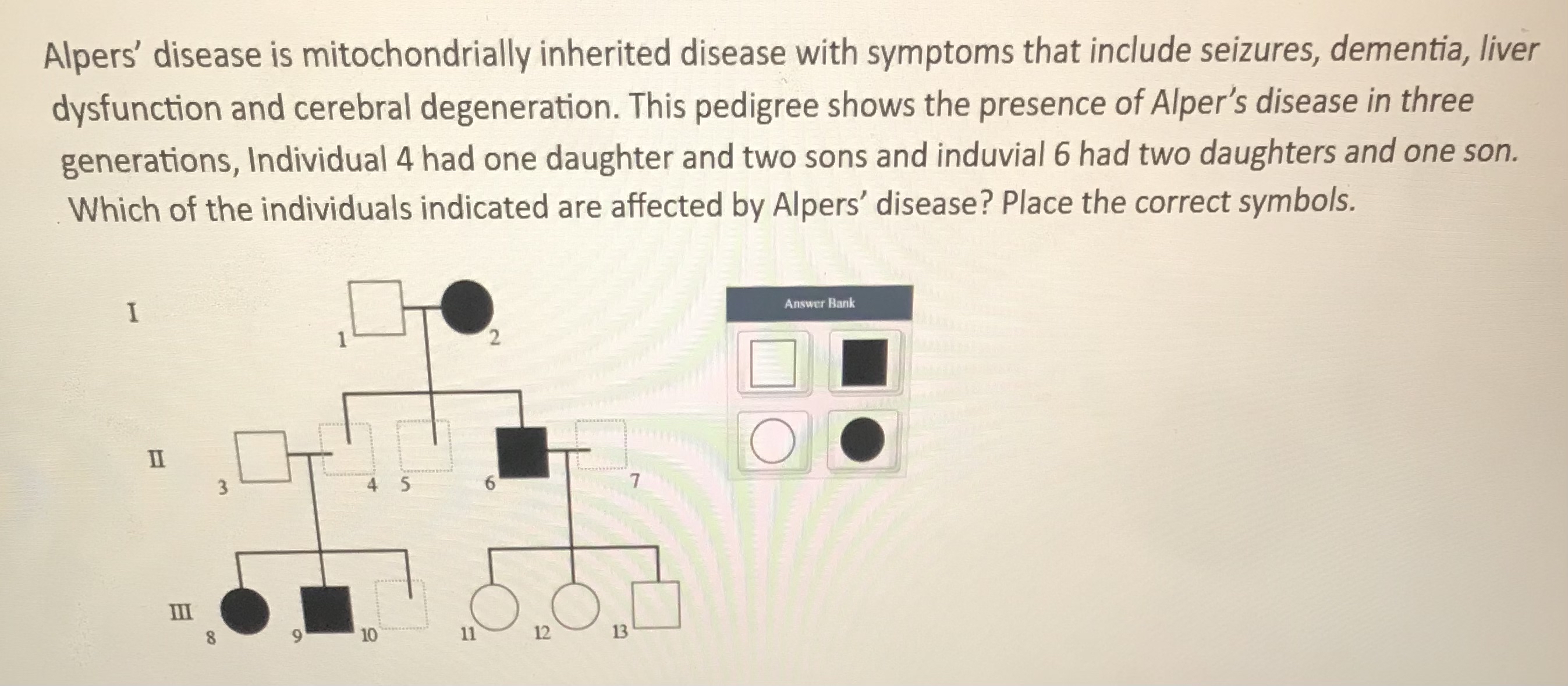 Solved Alpers' disease is mitochondrially inherited disease | Chegg.com