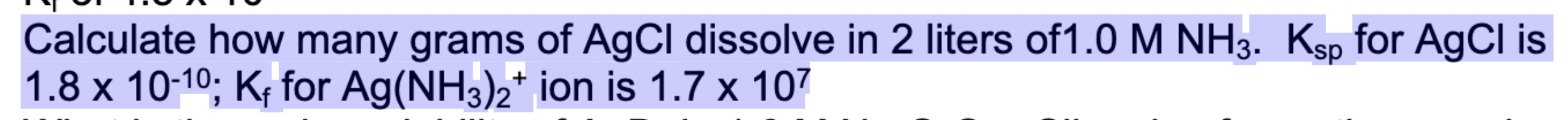 Solved Calculate how many grams of AgCl dissolve in 2 | Chegg.com