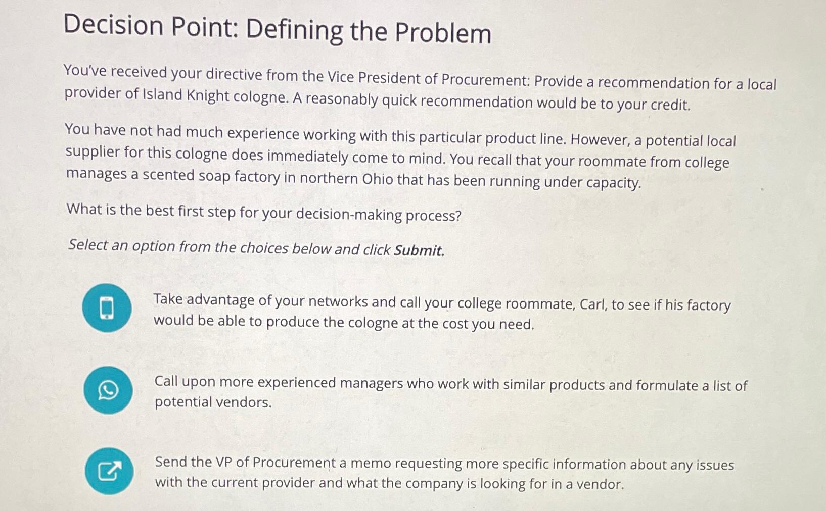 Solved Decision Point: Defining the ProblemYou've received | Chegg.com