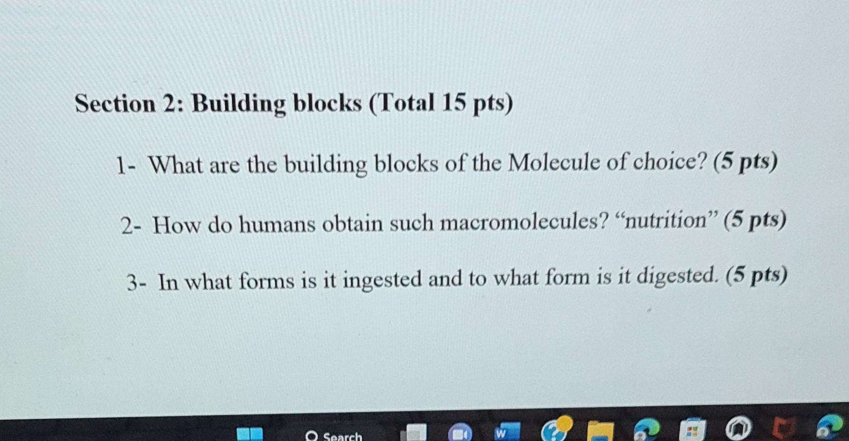 Solved Section 2: Building blocks (Total 15 pts) 1- What are | Chegg.com