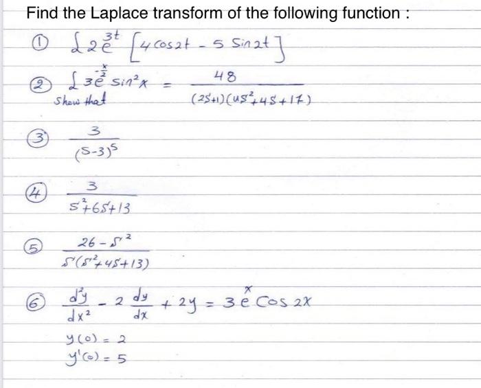 Solved Find the Laplace transform of the following function | Chegg.com