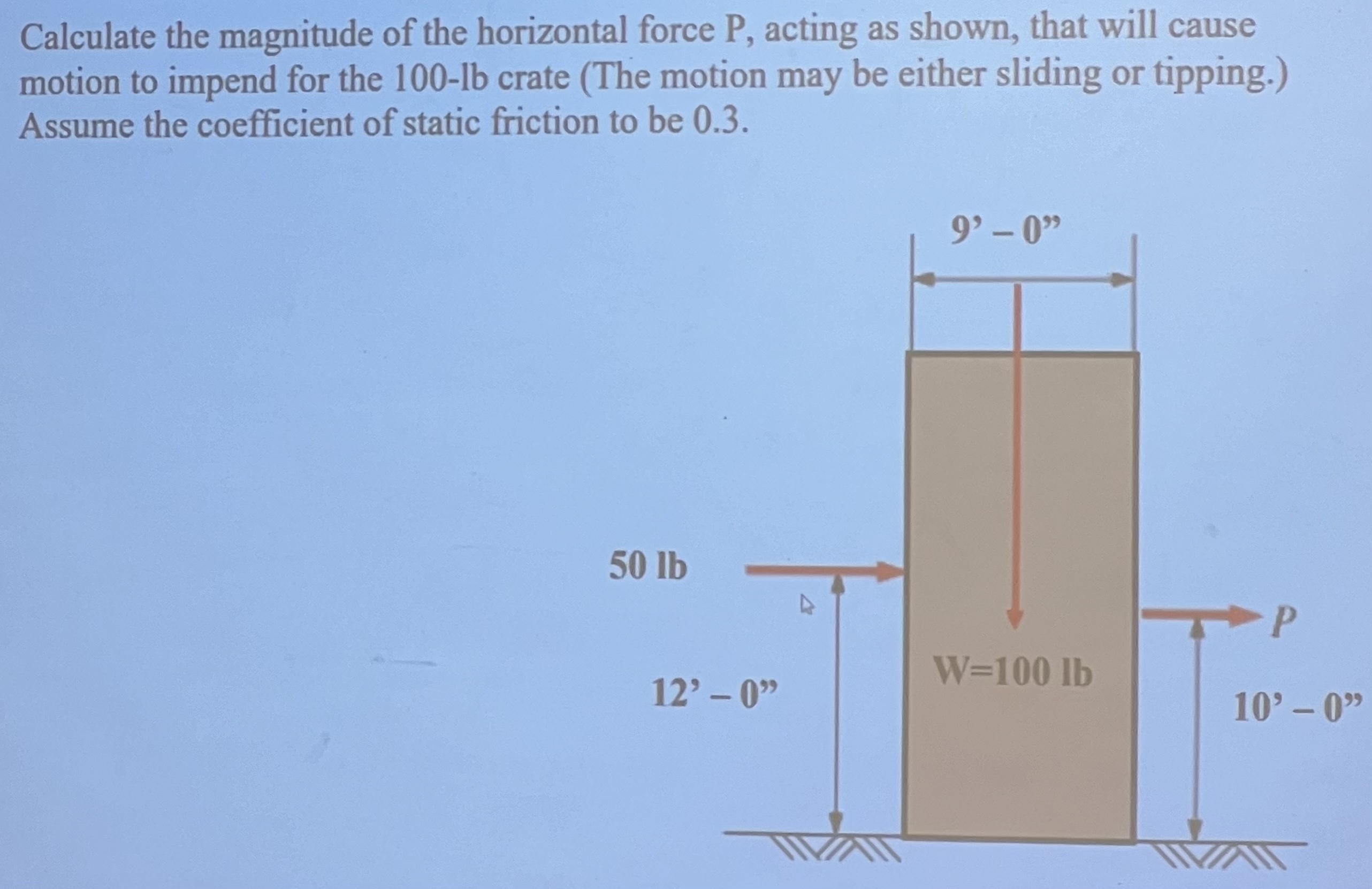 Solved Calculate the magnitude of the horizontal force P, | Chegg.com
