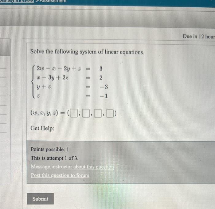 Solved Solve the following system of linear equations. | Chegg.com