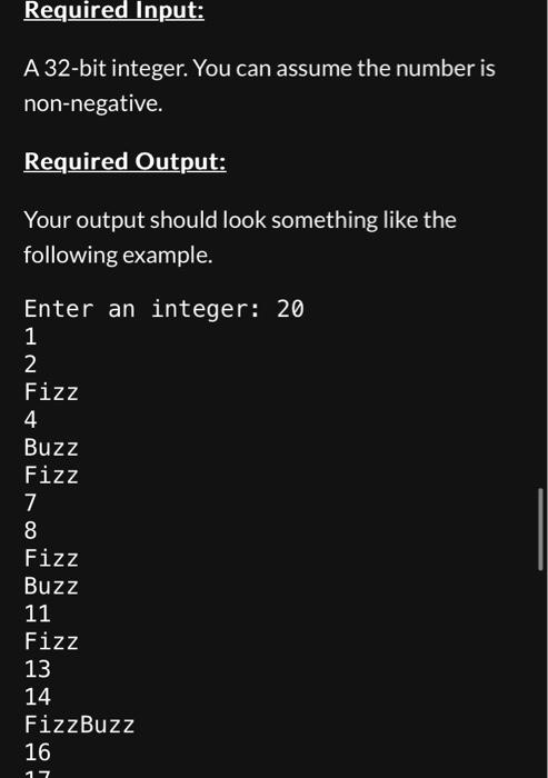 Solved Problem 3: Fizz-Buzz (15 points) Problem Description: | Chegg.com