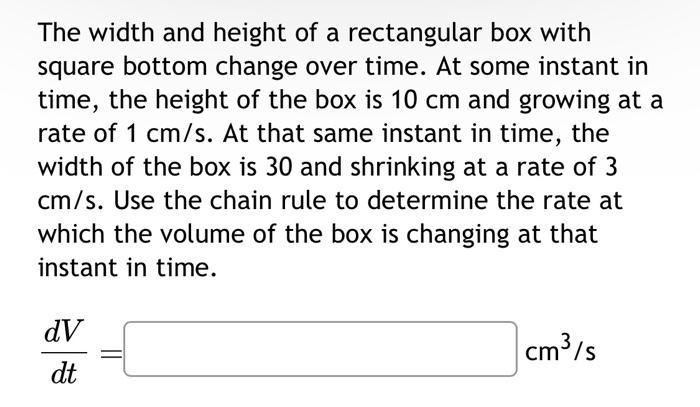 Solved The width and height of a rectangular box with square | Chegg.com